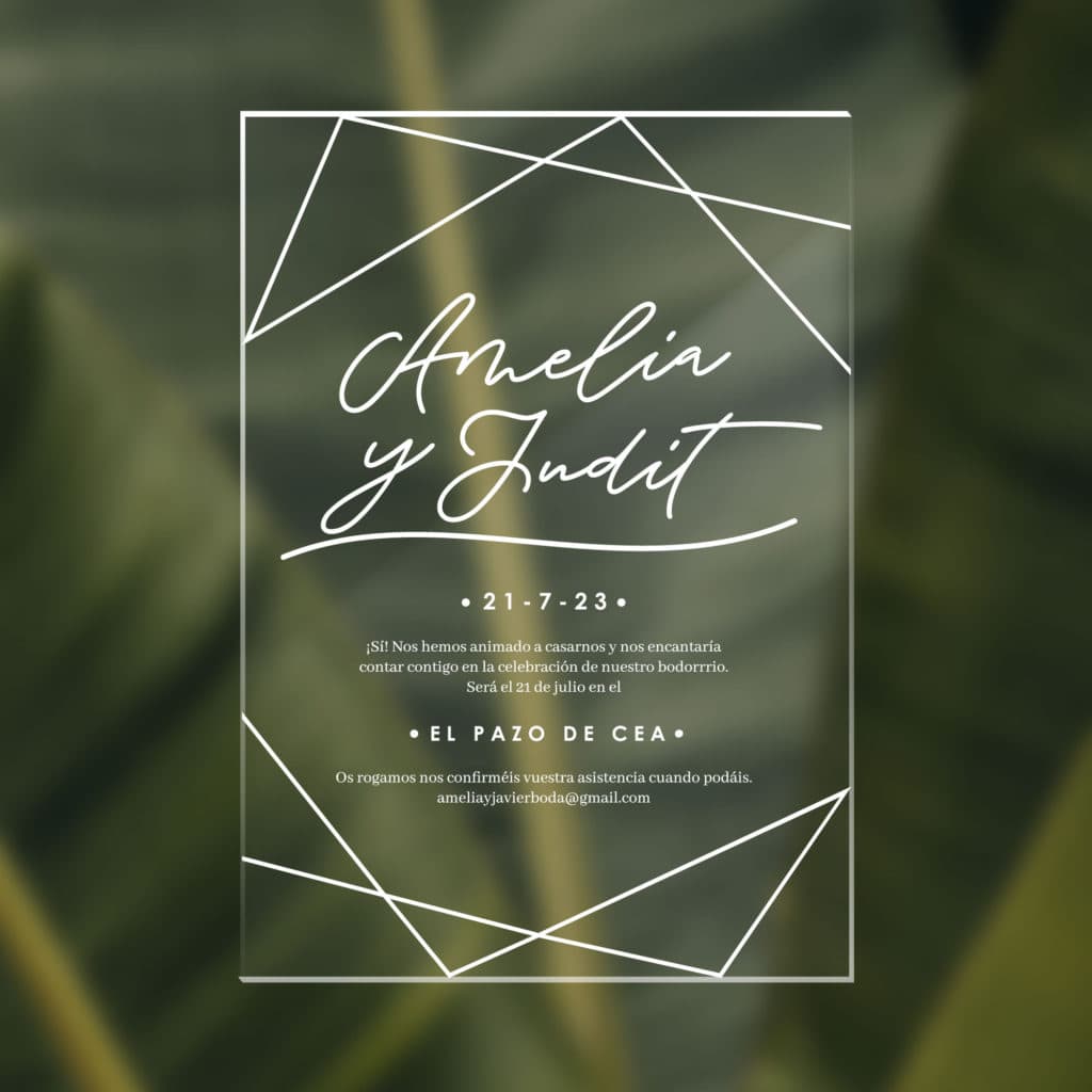 ≫ Invitaciones de boda en metacrilato transparentes